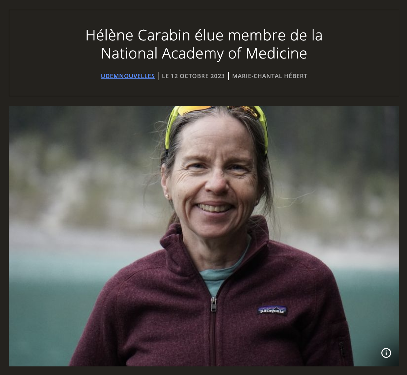 OMNI-RÉUNIS Co-Director Dr. Hélène Carabin Elected as Member of the US ...